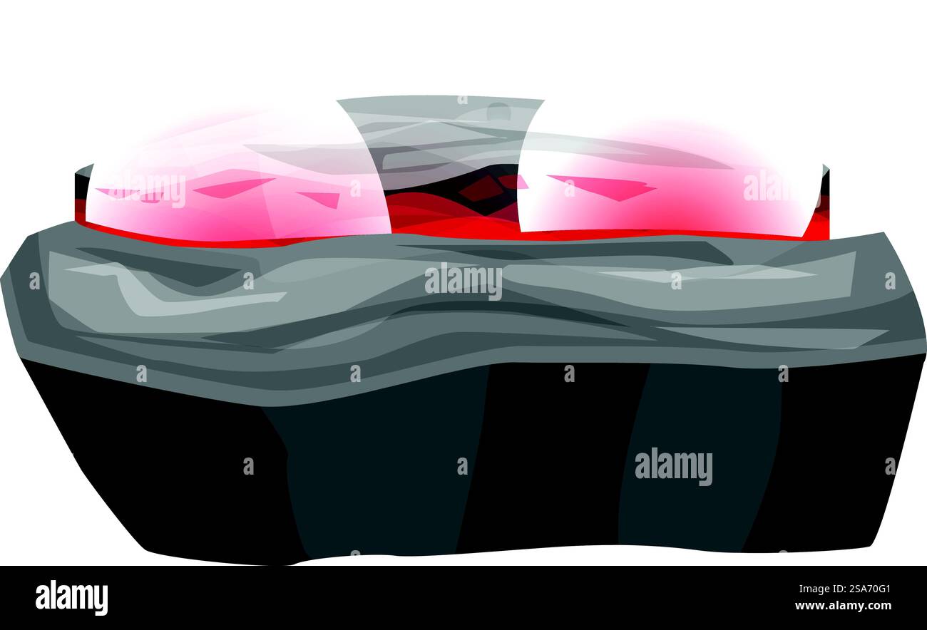 Illustration of red hot magma bubbling under the earth crust. Red hot ...