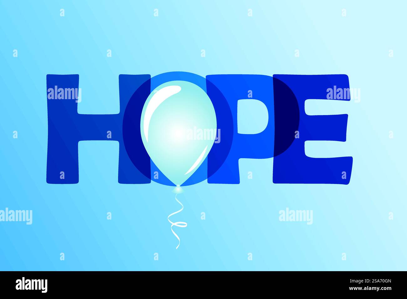 white text hope with balloon vector illustration Stock Vector Image ...
