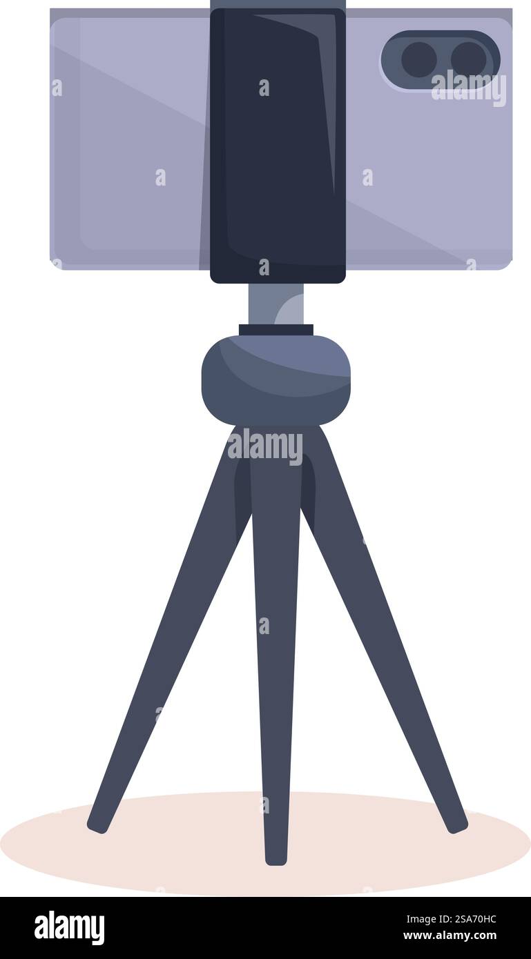 Smartphone is securely mounted on a tripod, ready to capture photos and ...