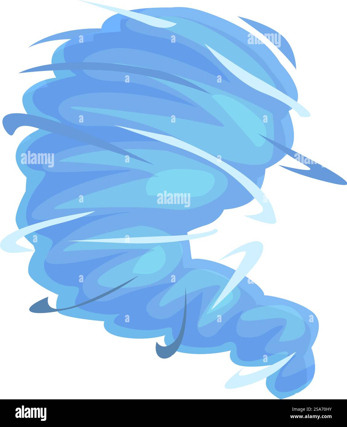 Blue tornado rotating and creating strong wind current, dangerous ...