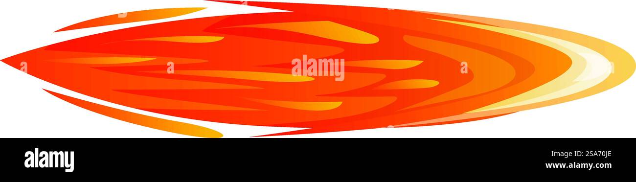 Illustration of a fire flame flying and creating a shape of comet tail ...