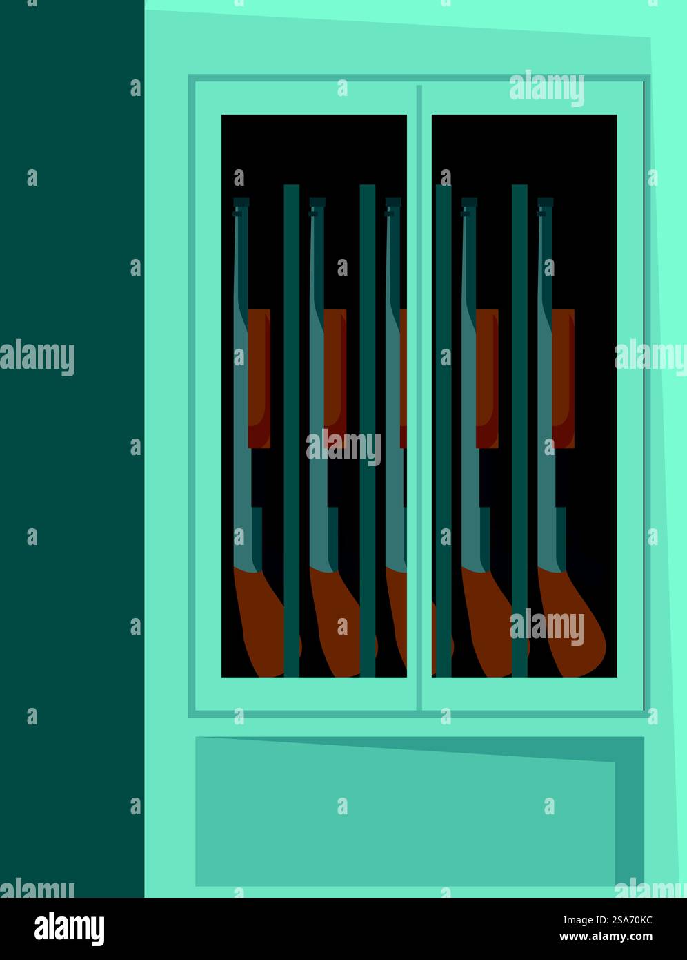 Secure and organized gun cabinet is storing rifles, promoting ...