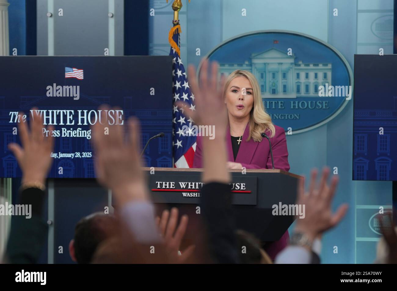 White House press secretary Karoline Leavitt participates in the daily ...