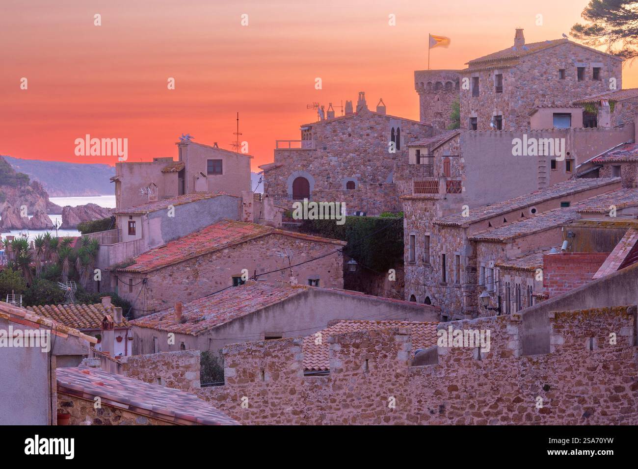 Tossa de Mar Old Town, Catalonia, Spain Stock Photo - Alamy