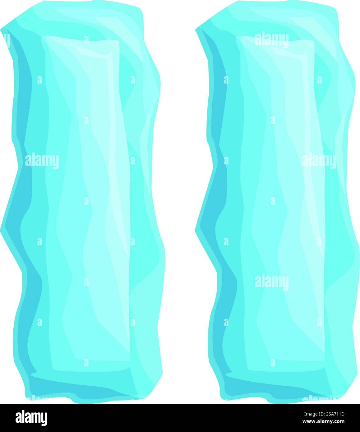 Two big blocks of ice are forming a narrow passage. Two big blocks of ...