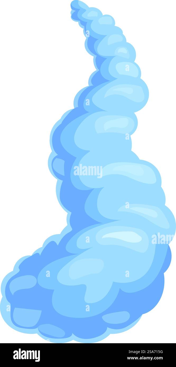 Cartoon blue smoke is rising up in a spiral shape. Blue smoke cartoon ...