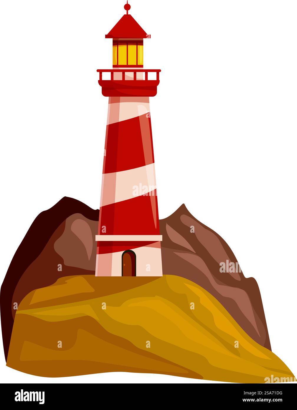 Red beacon on rocky Stock Vector Images - Alamy