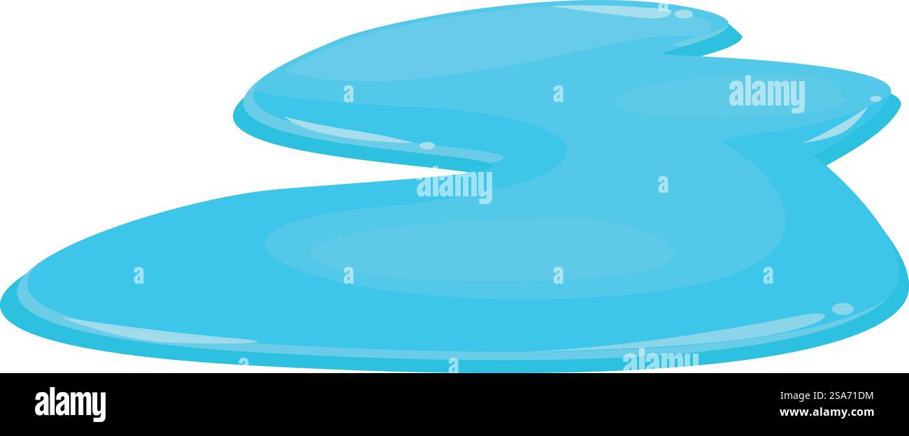 Cartoon blue liquid puddle spilling on the ground. Blue liquid puddle ...