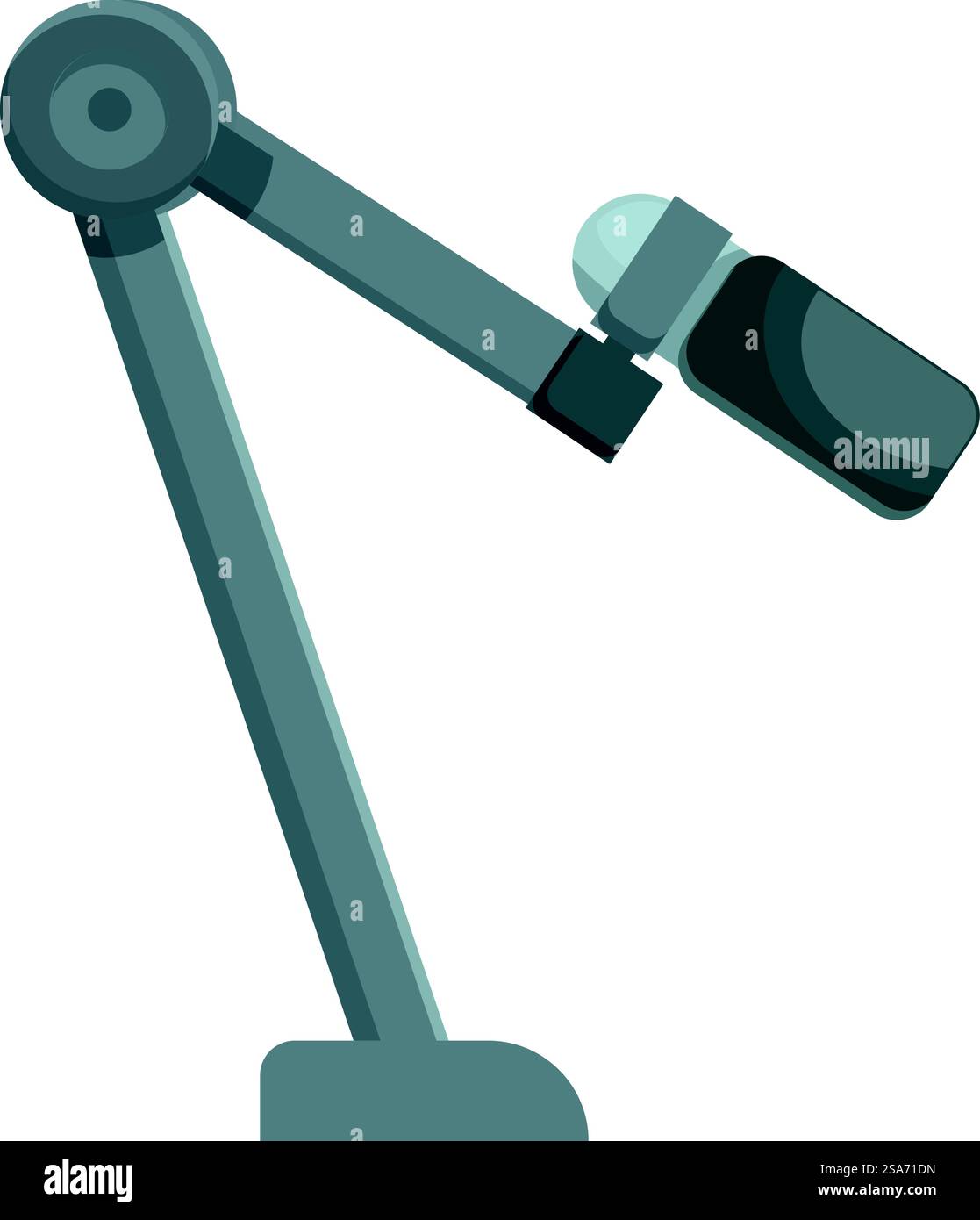 Studio microphone standing on adjustable arm is ready for recording ...