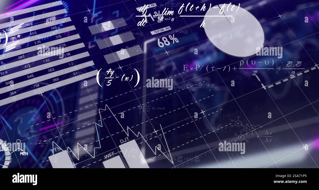 Image of digital data processing over world map on black background ...