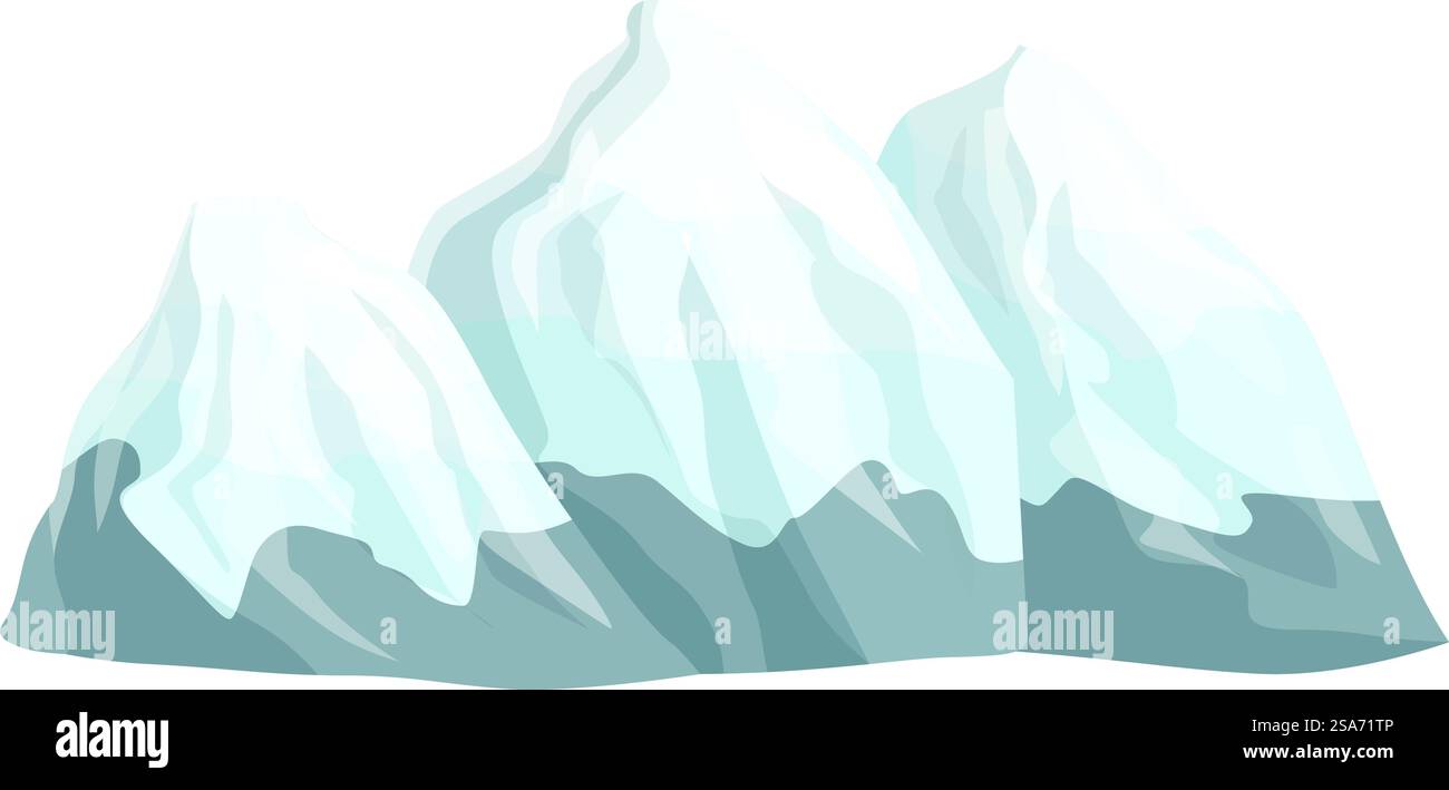 Mountain peaks covered with snow forming a chain hi-res stock ...