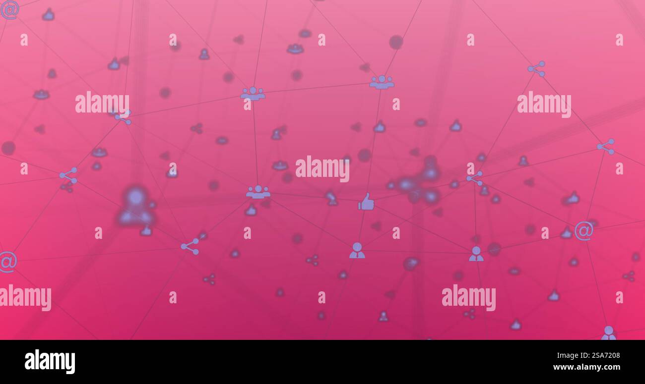 Global connections icons pink hi-res stock photography and images - Alamy