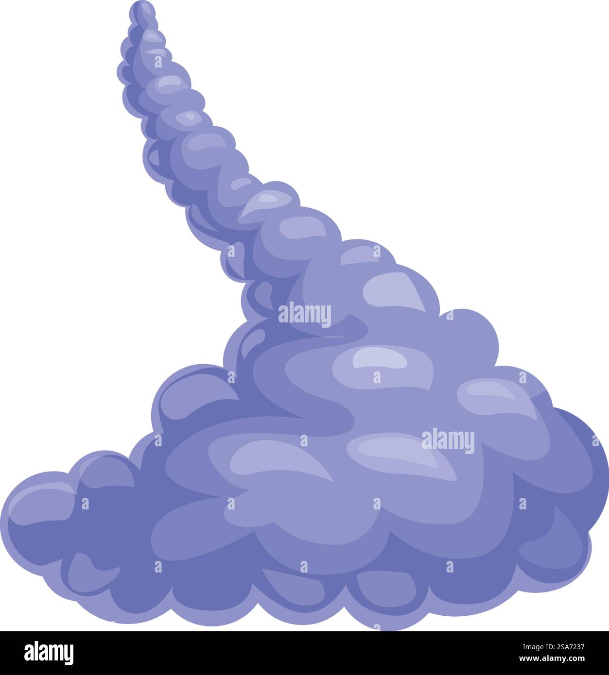 Cartoon smoke cloud forming a trail is rising upwards, isolated on ...