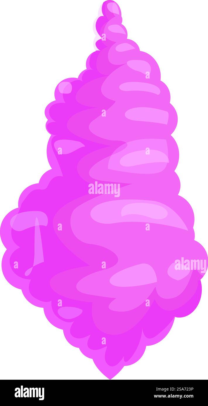 Pink cotton candy spun around a paper stick, creating a sweet and ...