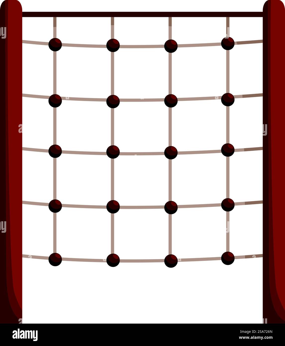 Rope climbing frame with wooden pillars is waiting for kids to have fun ...