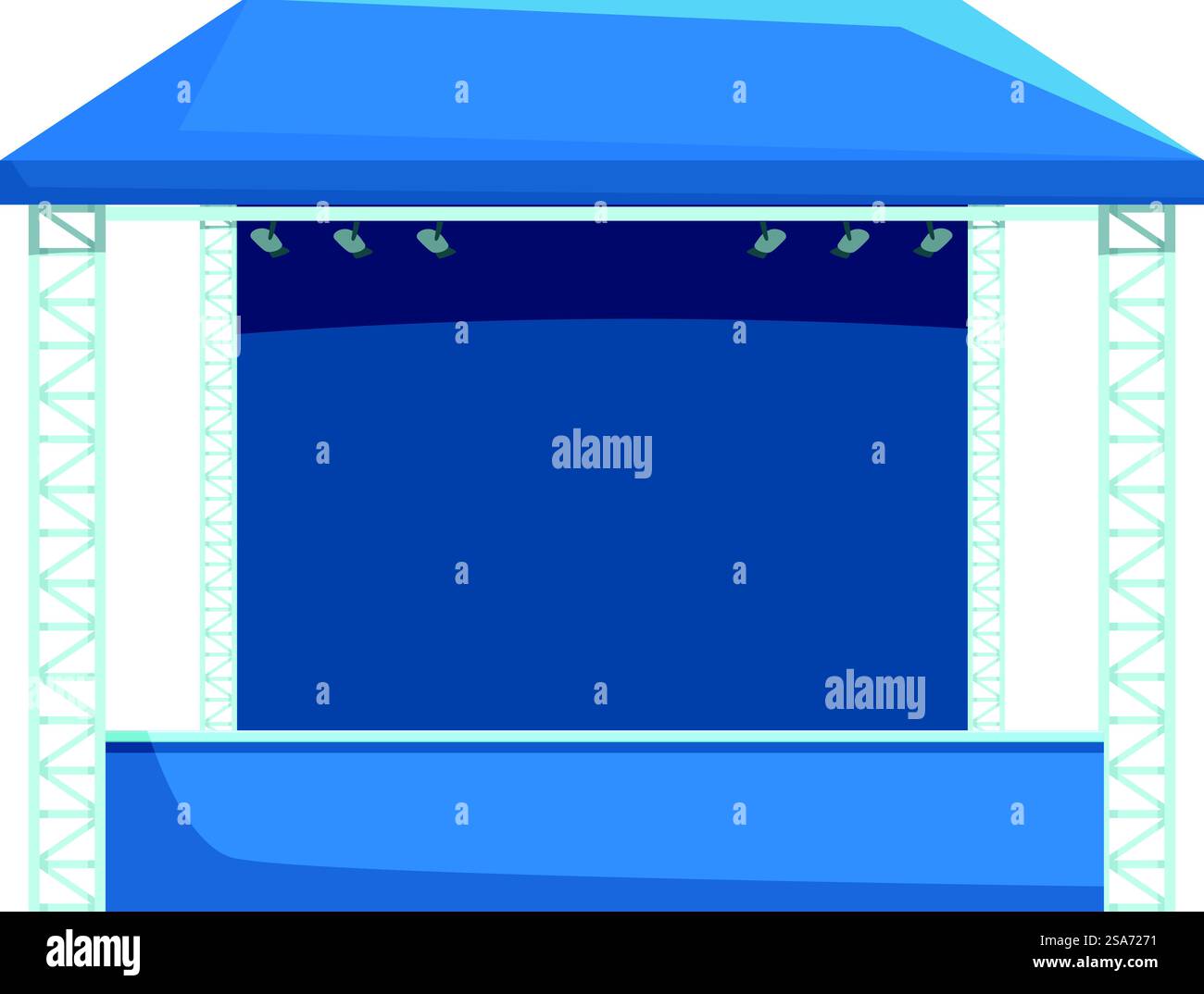 Empty concert stage with spotlights is waiting for a band to perform ...