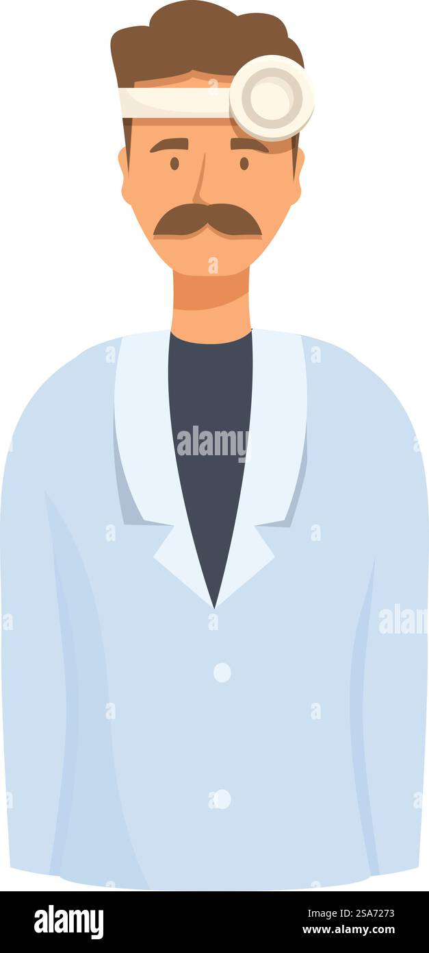 Portrait doctor head mirror Stock Vector Images - Alamy