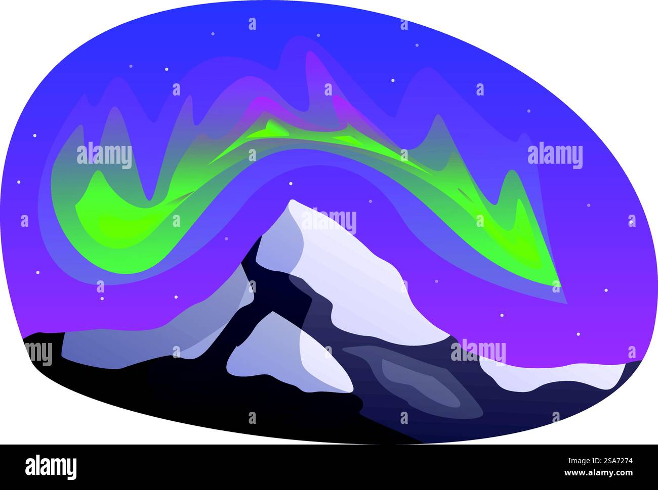 Northern lights dancing in the night sky over a snow capped mountain ...