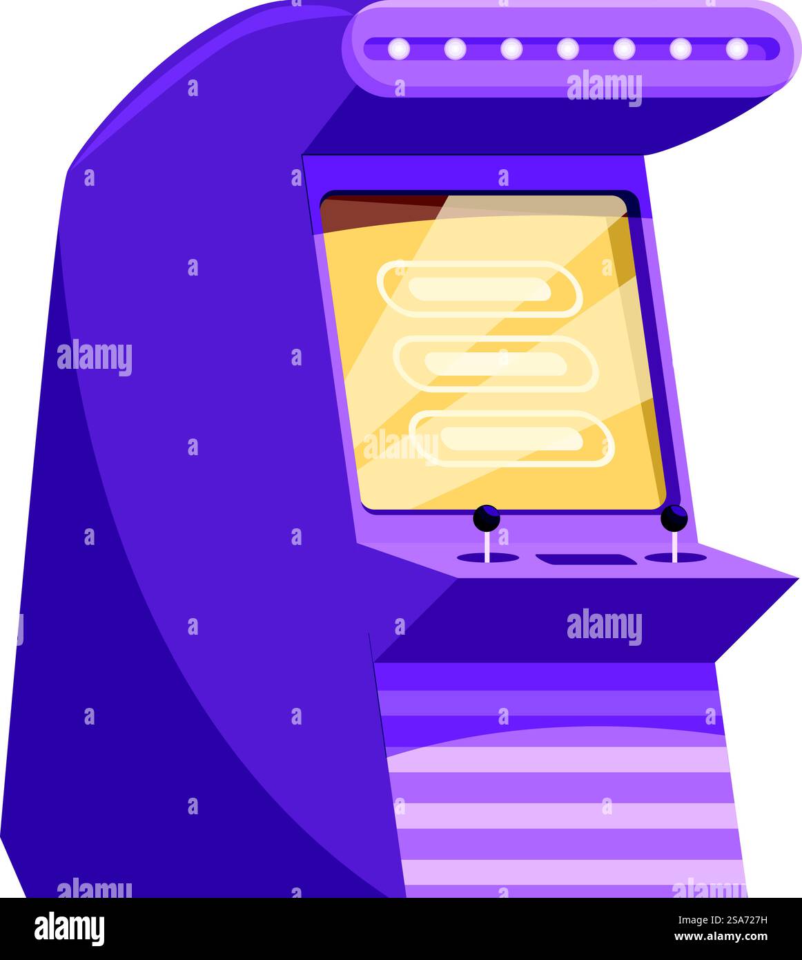 Illustration featuring a purple arcade game standing alone with a ...