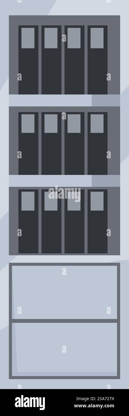 Office cabinet keeping files organized with binders on shelves for storing paperwork. Office ...