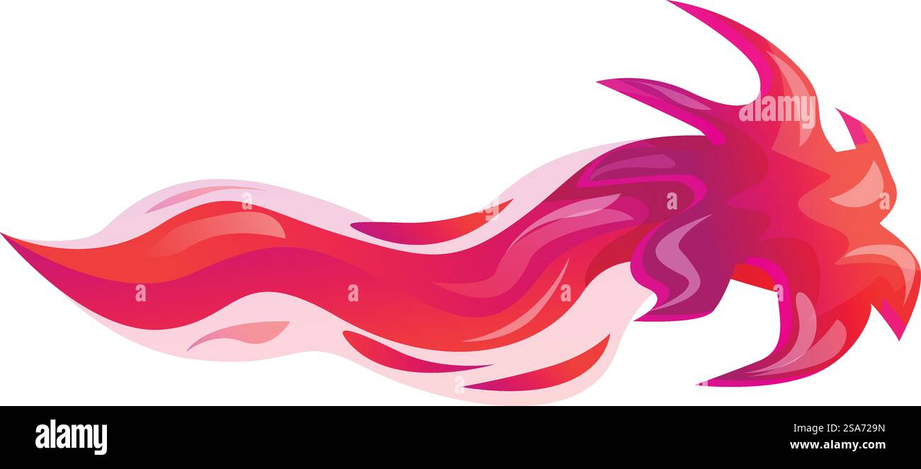 Abstract red and pink fire effect flowing to the right on a white ...