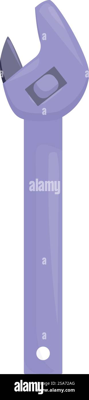 Single adjustable wrench standing upright against a white background ...