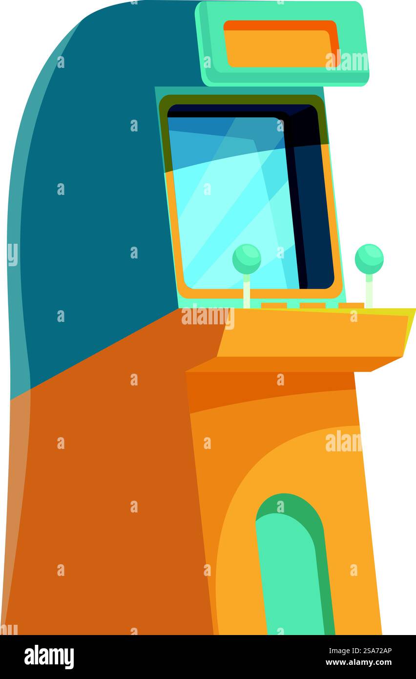 Classic arcade game machine with joysticks and buttons, inviting players to enjoy a nostalgic ...