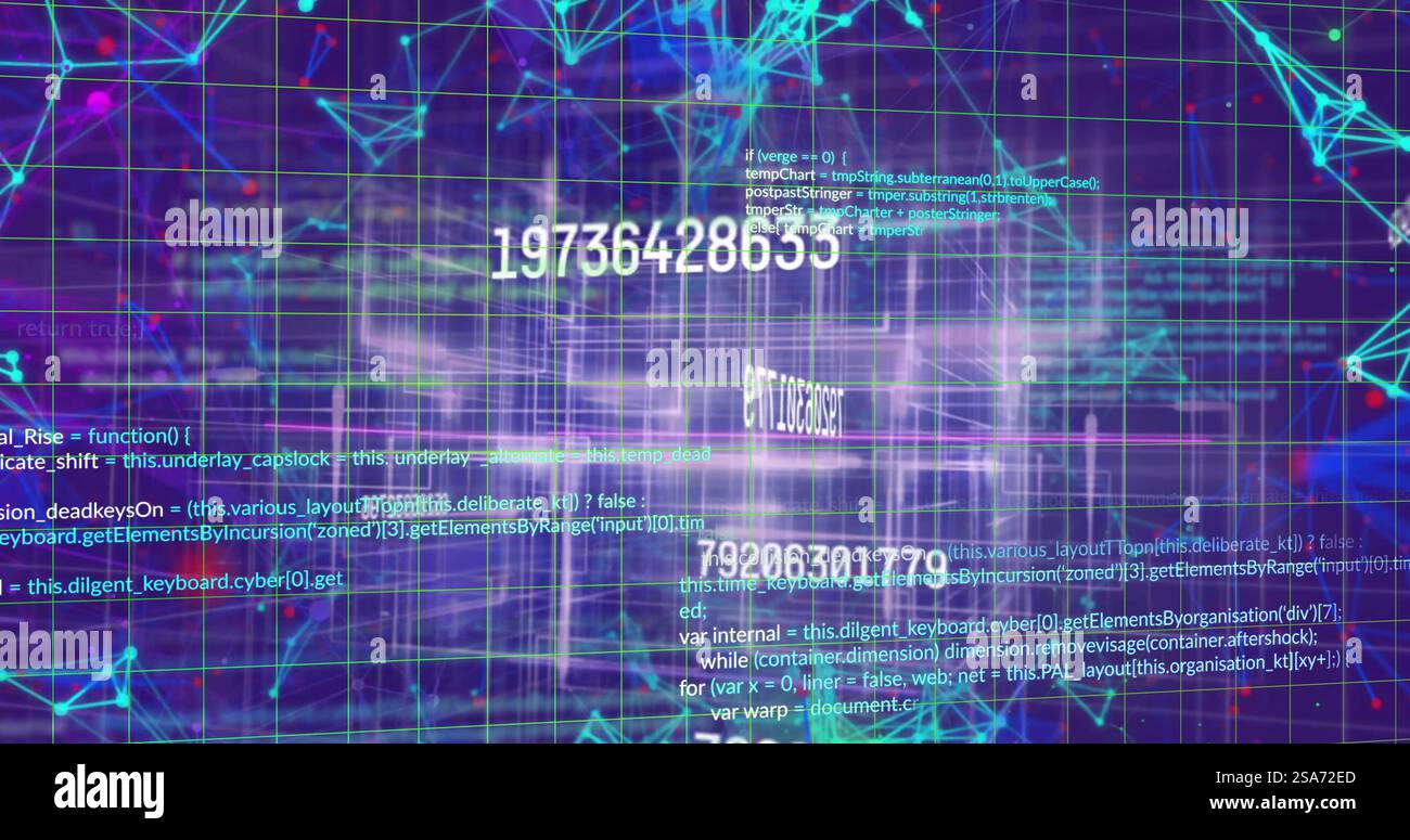 Image of processing data over communication networks on purple ...