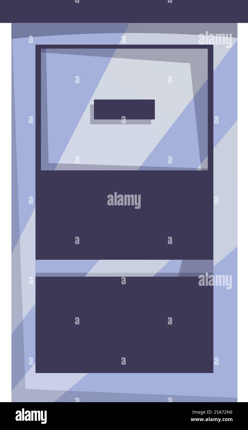 Tall filing cabinet standing with a drawer slightly open. Tall office ...