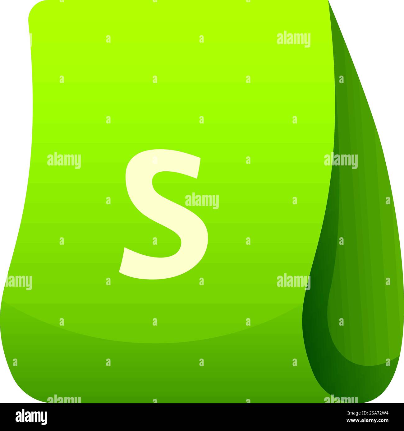 Green bookmark with the letter s is reminding you of a small size ...