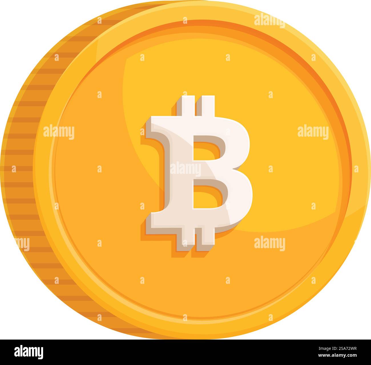 Gold coin featuring the iconic bitcoin symbol hi-res stock photography ...