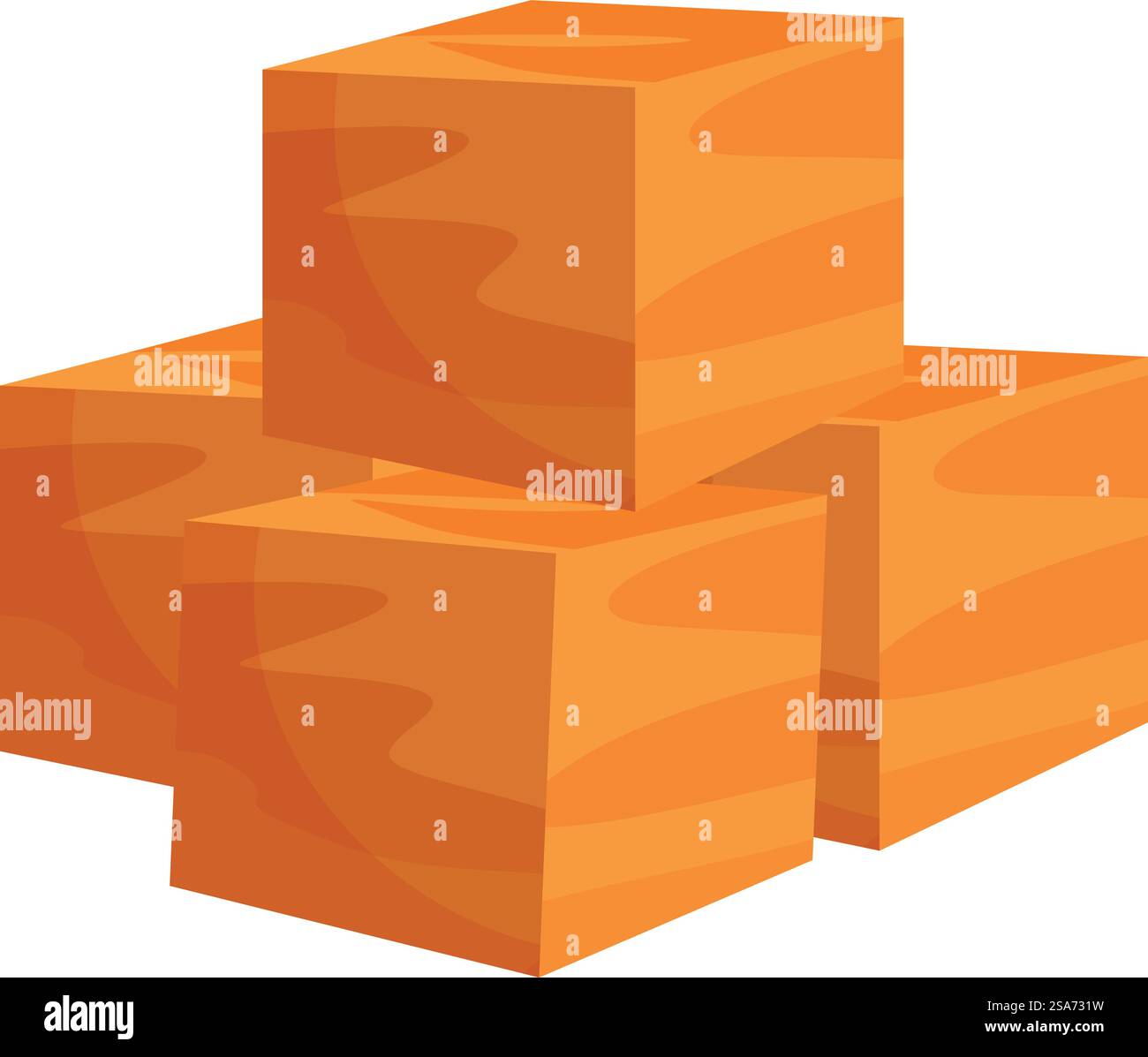 Four identical wooden cubes stacked on top of each other forming a ...