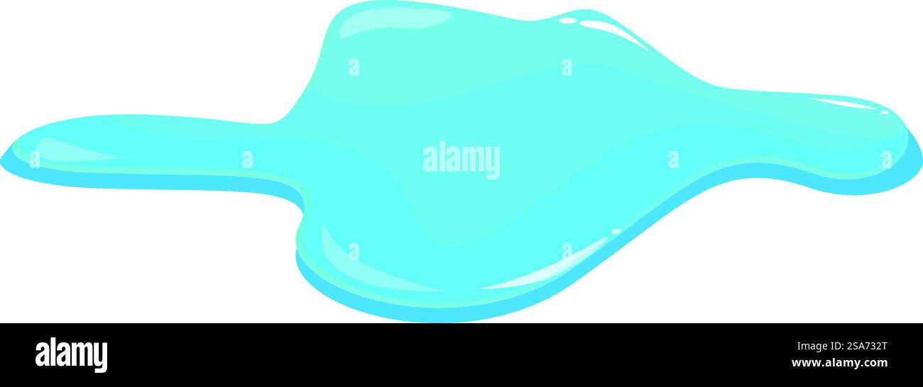 Cartoon puddle of spilled blue liquid spreading on the ground. Blue ...