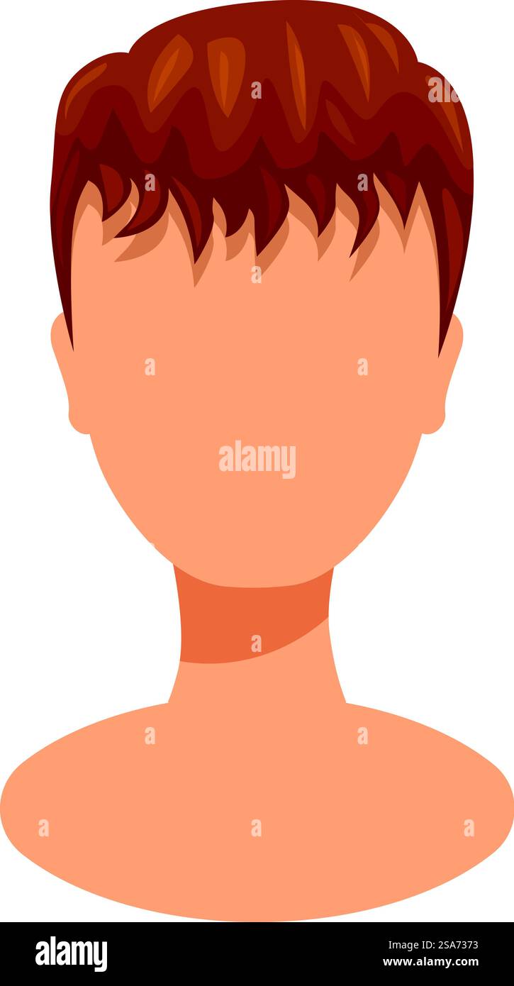 Faceless male character with trendy hairstyle, avatar for social media ...