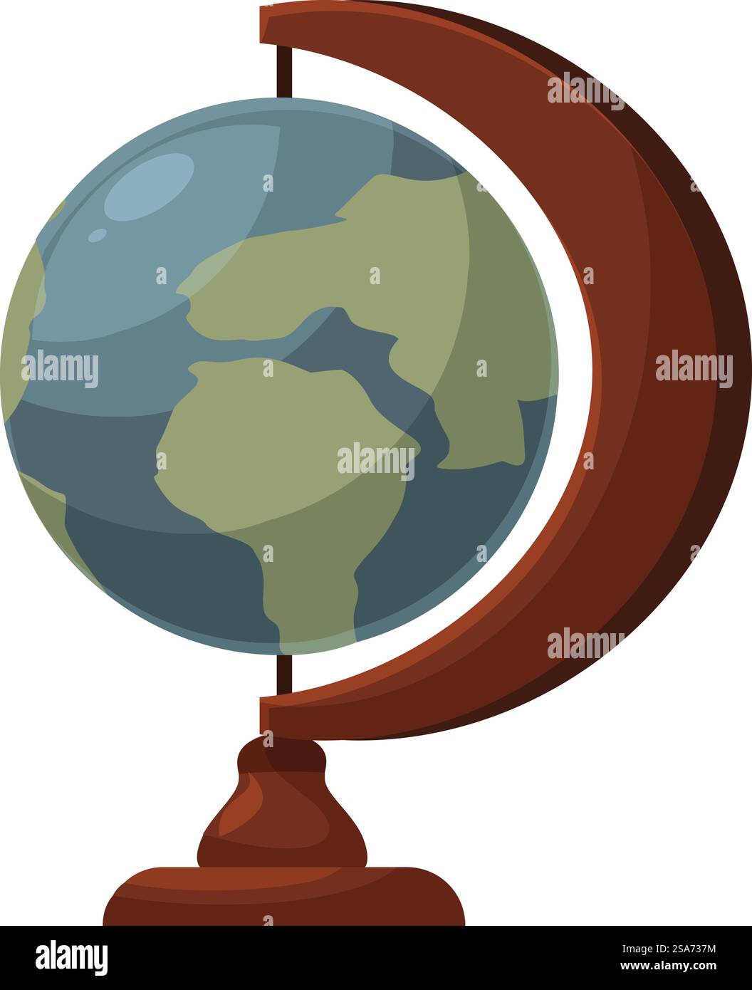 Vintage globe standing on a white background, representing global ...