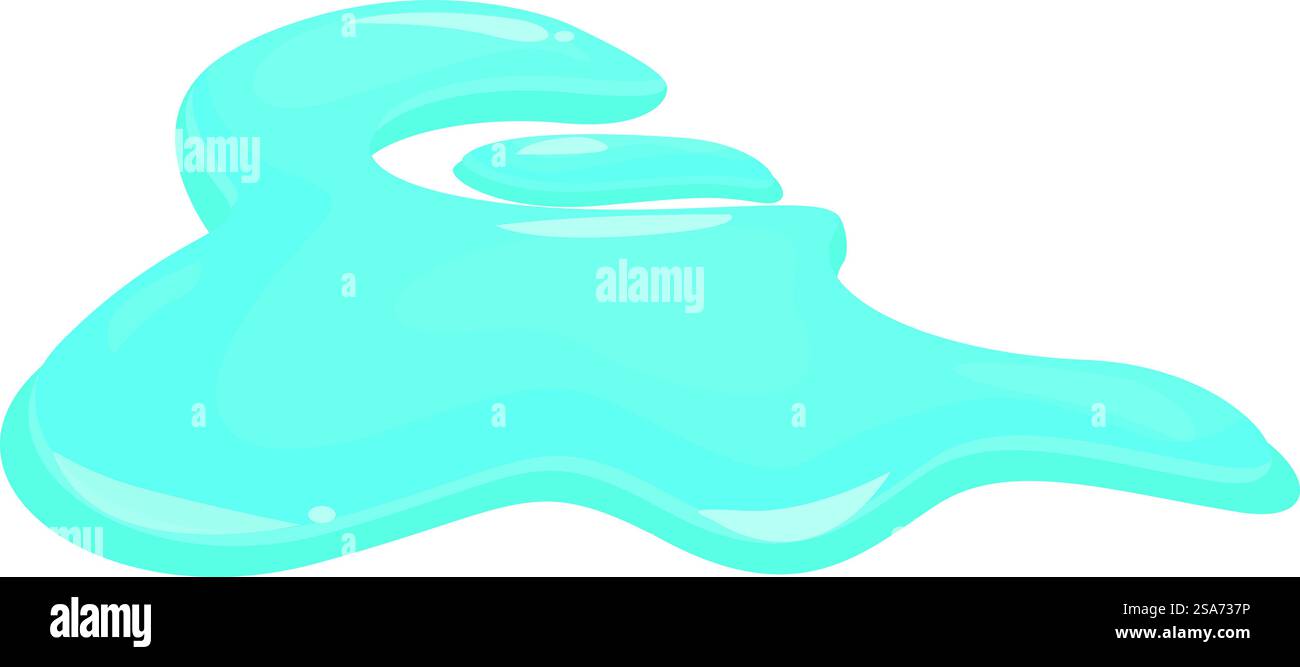 Bright blue liquid puddle flowing spreading cartoon. Cartoon blue ...