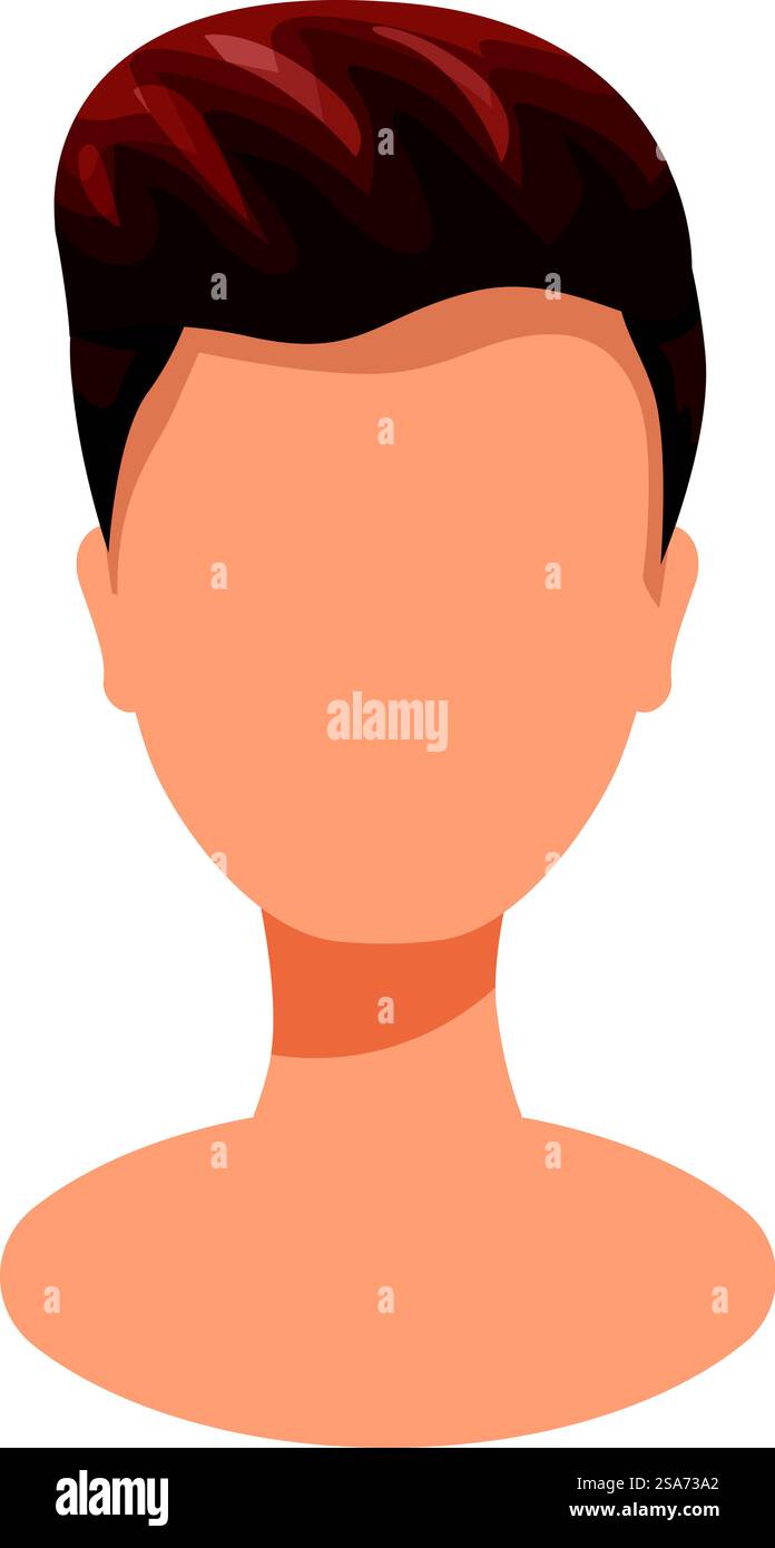 Illustration featuring a young adult man with brown hair and blank ...