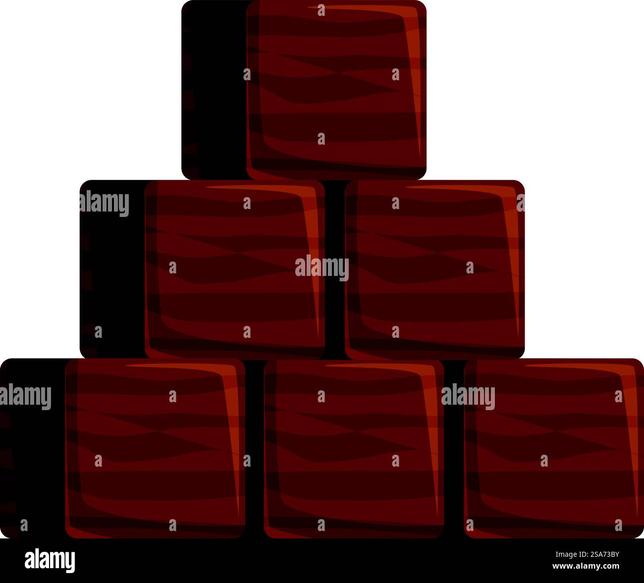 Brown wooden cubes stacked in a pyramid shape, creating a sense of ...