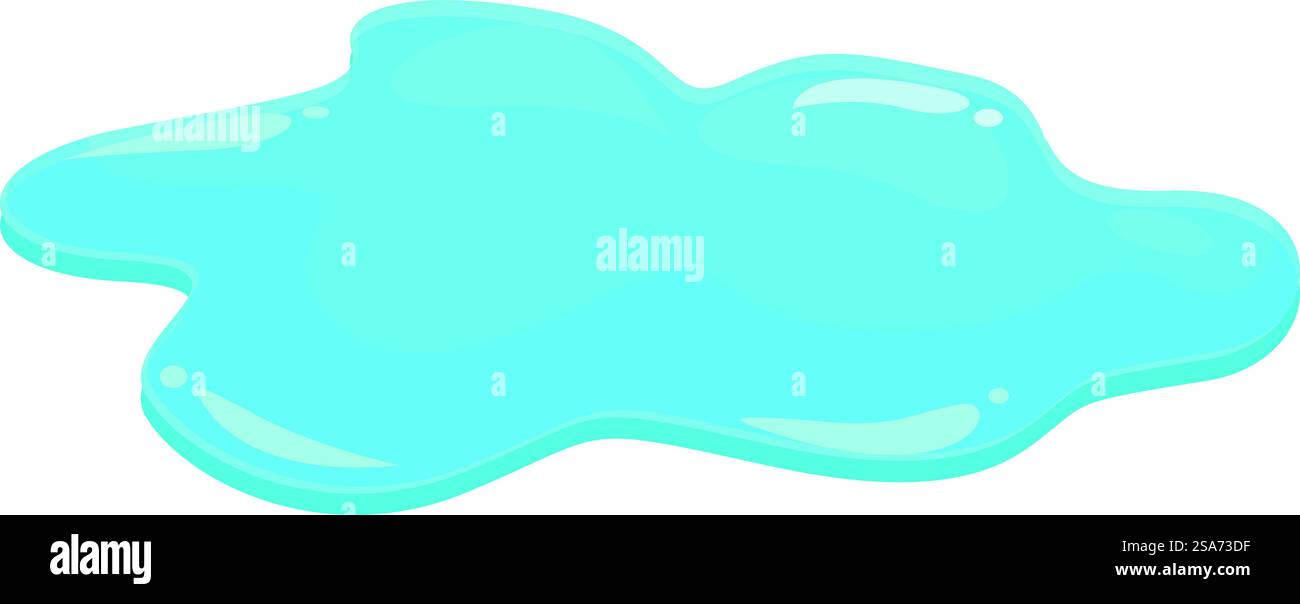 Cartoon illustration of a blue liquid puddle spreading on the ground ...