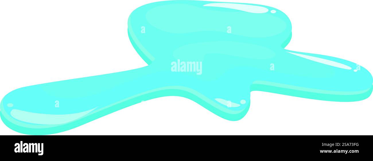 Cartoon blue liquid puddle flowing on a white background. Blue liquid ...
