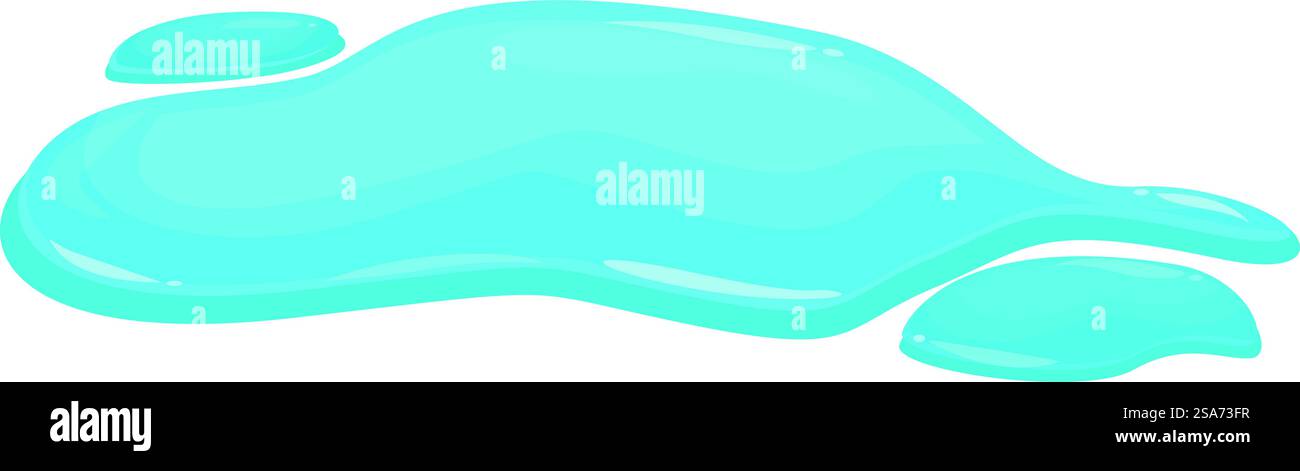 Blue liquid is splashing on the ground, making an abstract shape. Blue ...