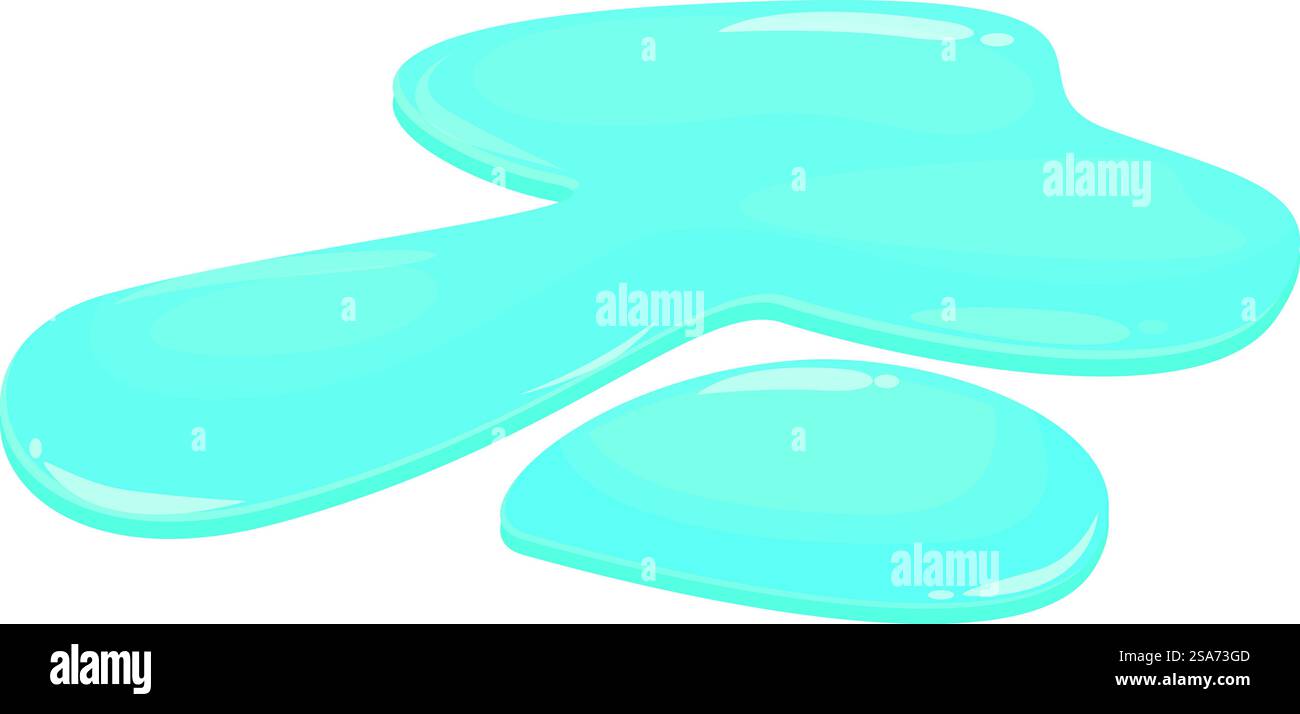 Blue liquid puddle spreading on the floor, concept of cleaning ...