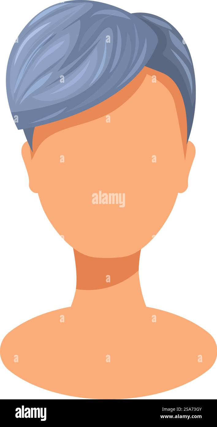 Illustration featuring a young man with short blue hair, useful for ...