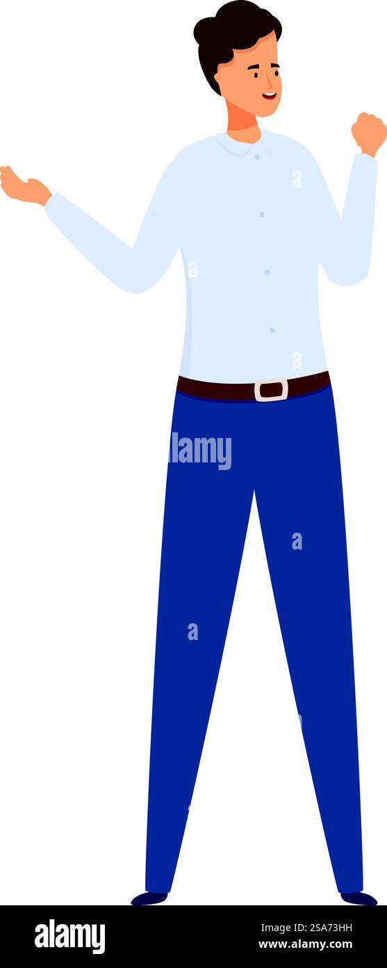 Successful businessman is celebrating with his fist raised high in the ...