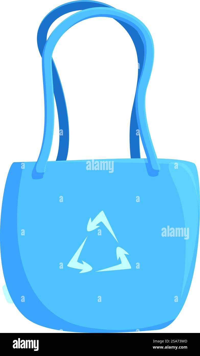 Blue reusable shopping bag promoting the concept of environmental ...