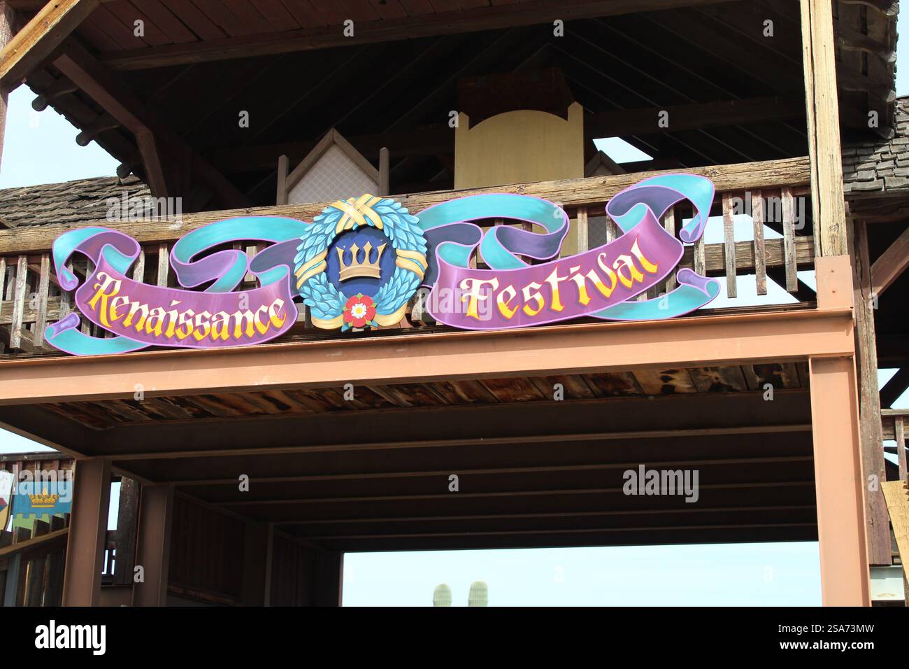 Renaissance Festival sign in the joust arena at the Arizona Renaissance ...