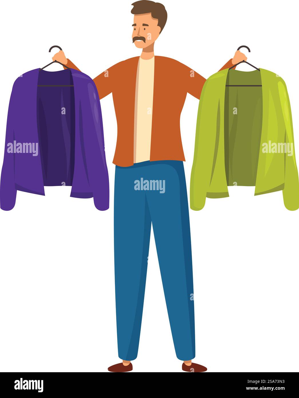 Comparing two different jackets on hangers hi-res stock photography and ...