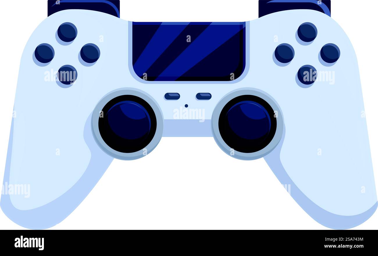 Modern wireless gamepad for playing video games featuring two joysticks ...