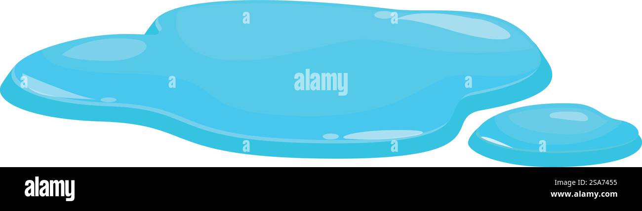 Cartoon puddle of water, juice or other liquid spilling on the ground ...