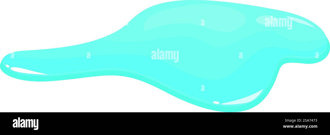Cartoon illustration of a blue liquid spill spreading out on the ground ...
